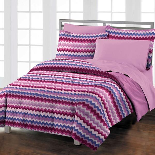 Blackberry Chevron Comforter Set