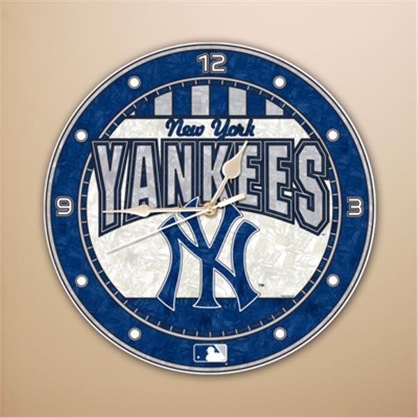 New York Yankees 12" Art Glass Clock