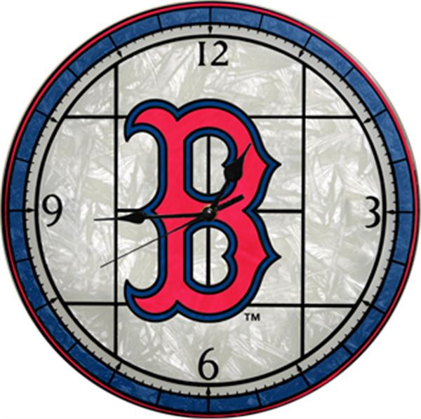 Boston Red Sox 12" Art Glass Clock